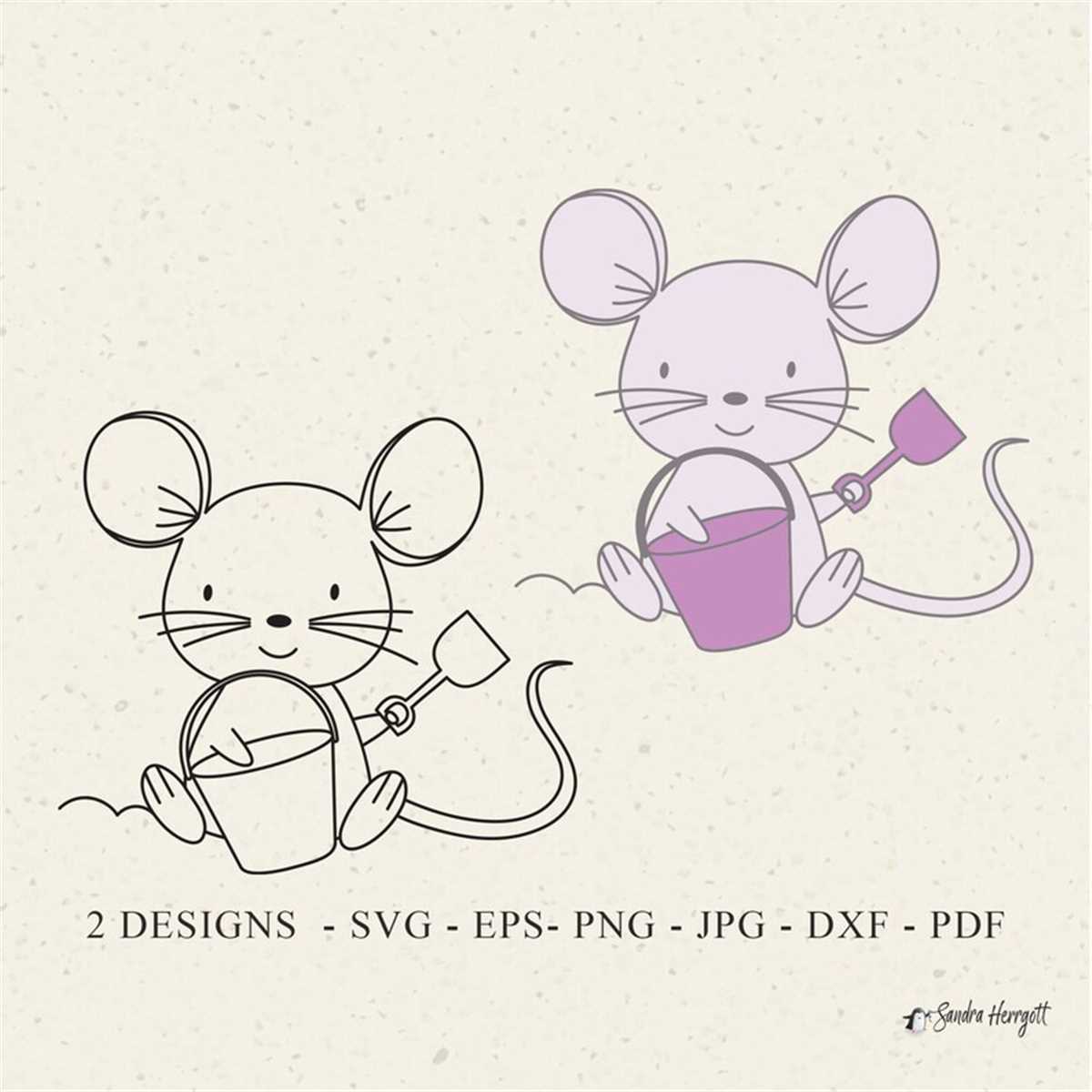 Mouse Beach Plotter File Svg Dxf Eps Png Jpg Pdf Cute Animal | Inspire ...
