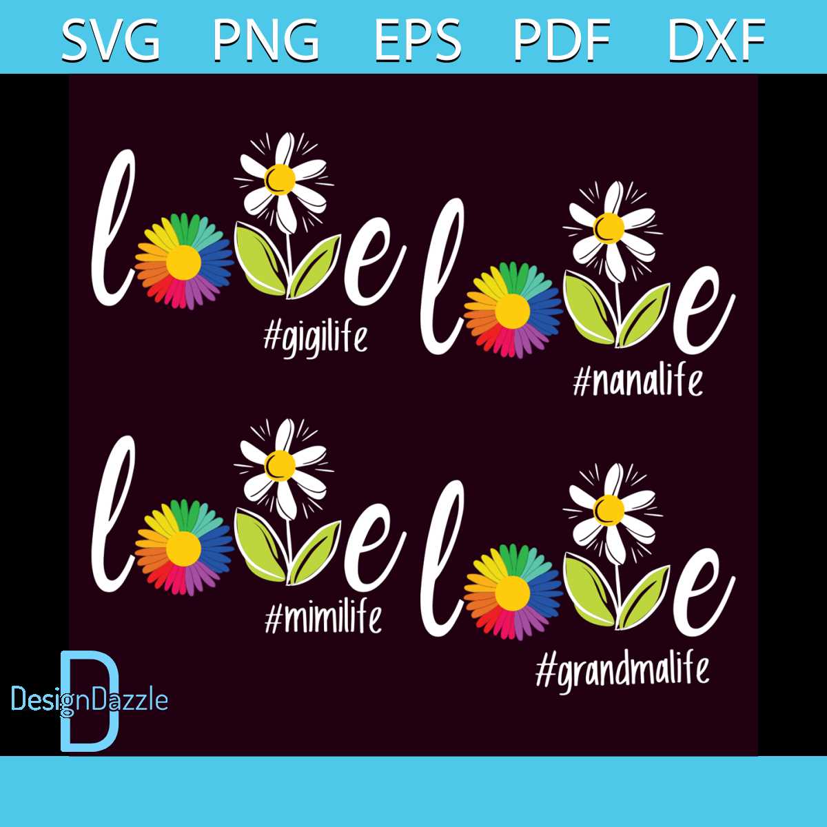 Colorful Flower Love Life Svg, Trending Svg, Love Gigi Life | Inspire ...