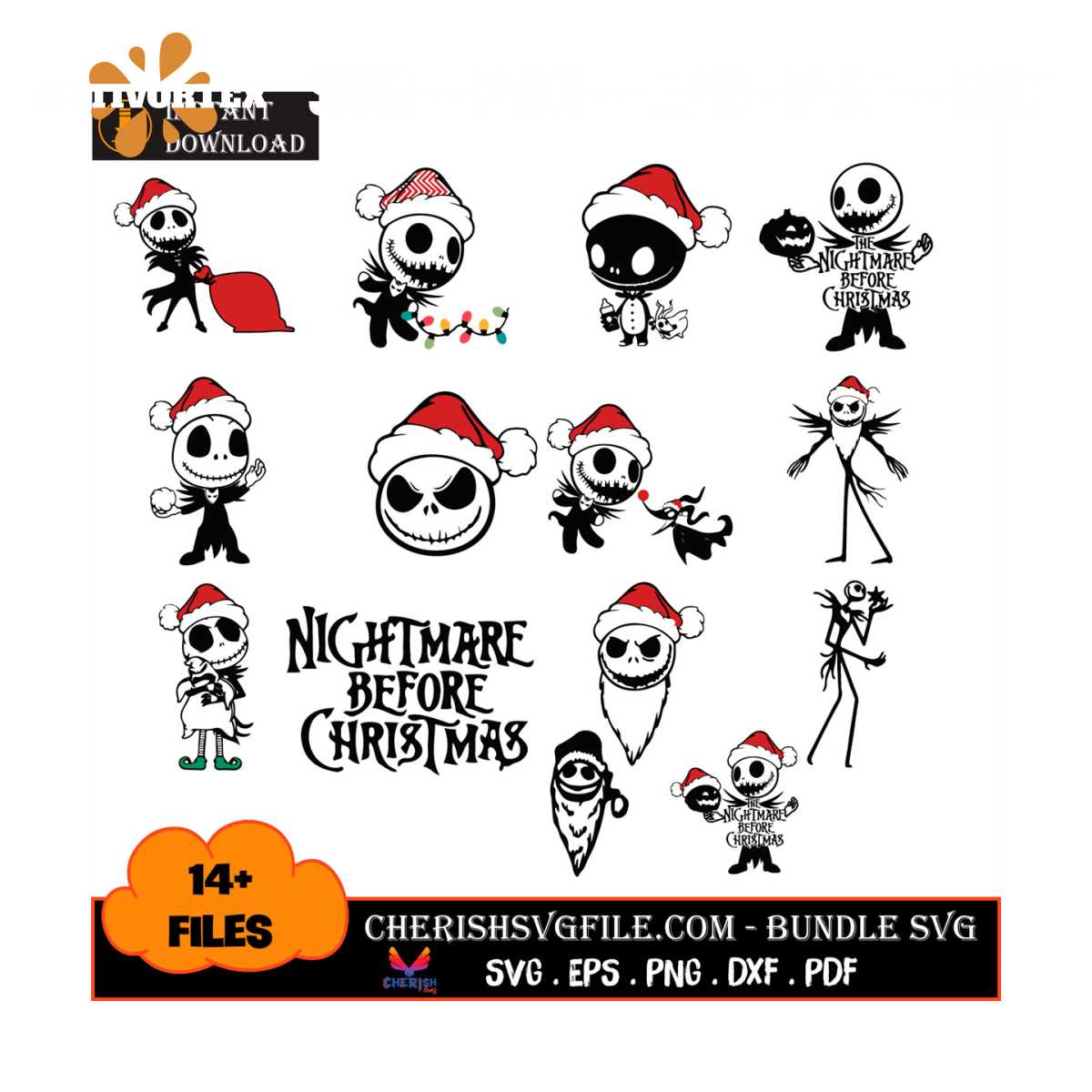 Halloween Santa Jack Bundle Svg, Jack Skellington Santa Bund | Inspire ...