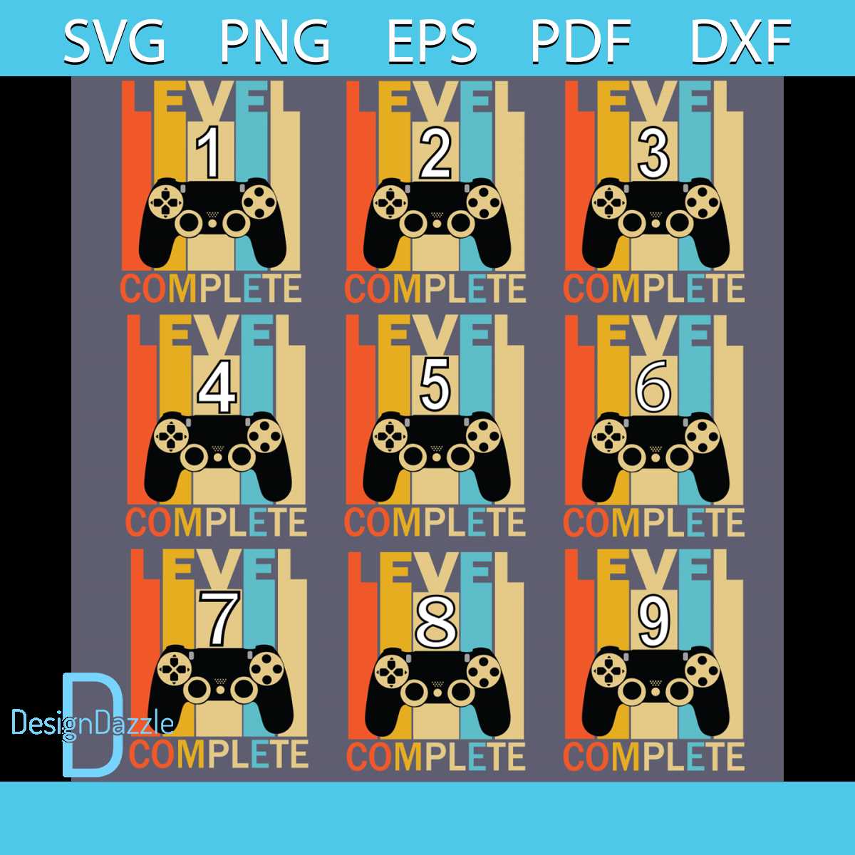 Level 1 To 9 Complete Bundle Svg, Trending Svg, Video Game S | Inspire ...