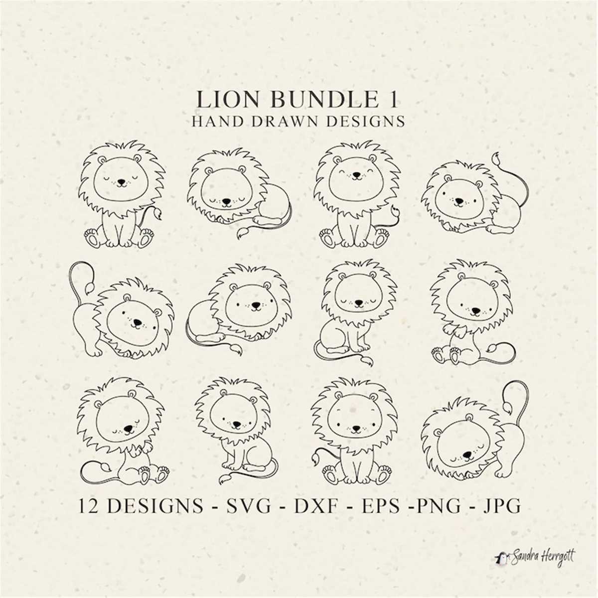 Baby Lion Plotter File Svg Dxf Png Jpg Safari Cricut Animal | Inspire ...