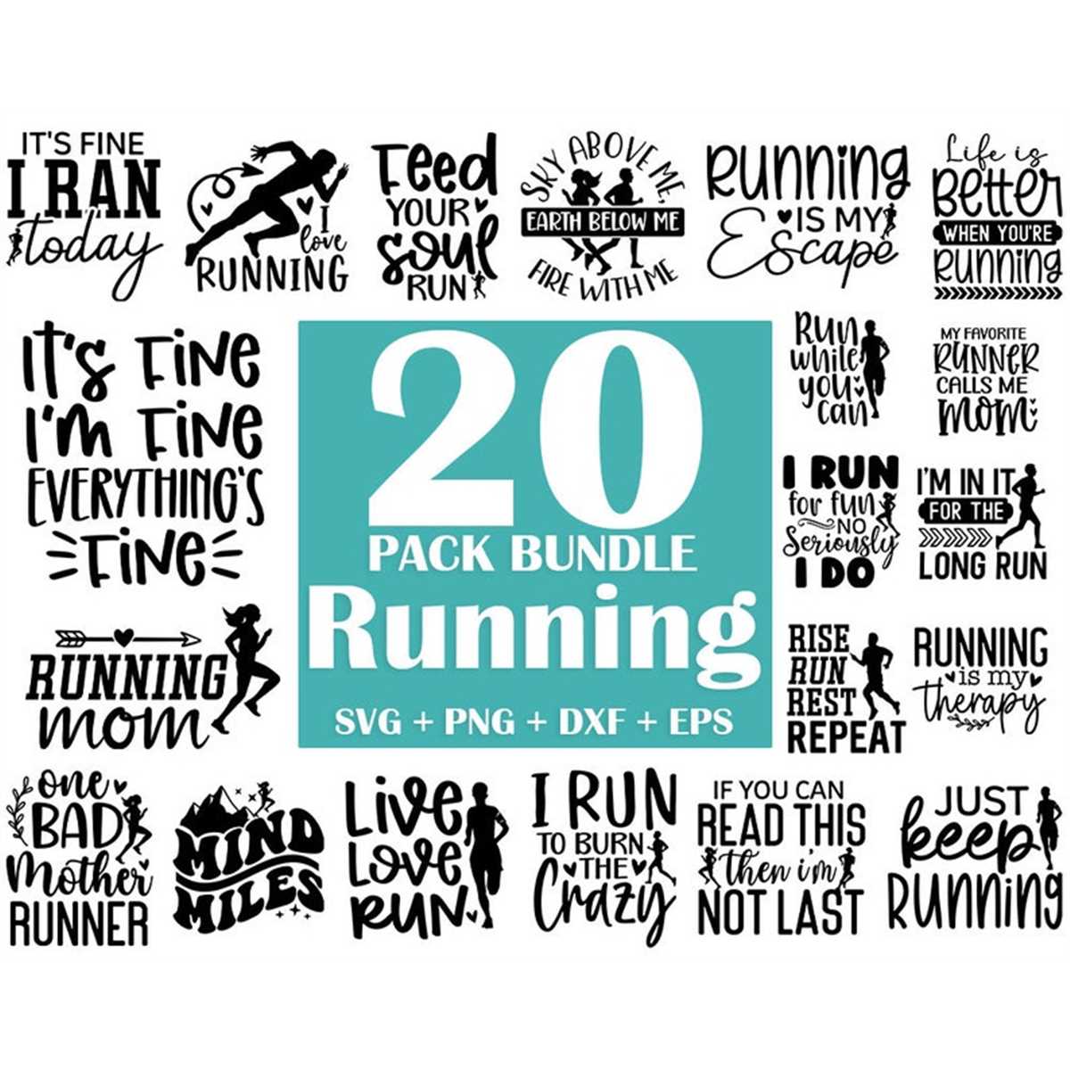Running SVG Bundle, Runner Svg, Fitness Svg, Workout Svg, Ru | Inspire ...
