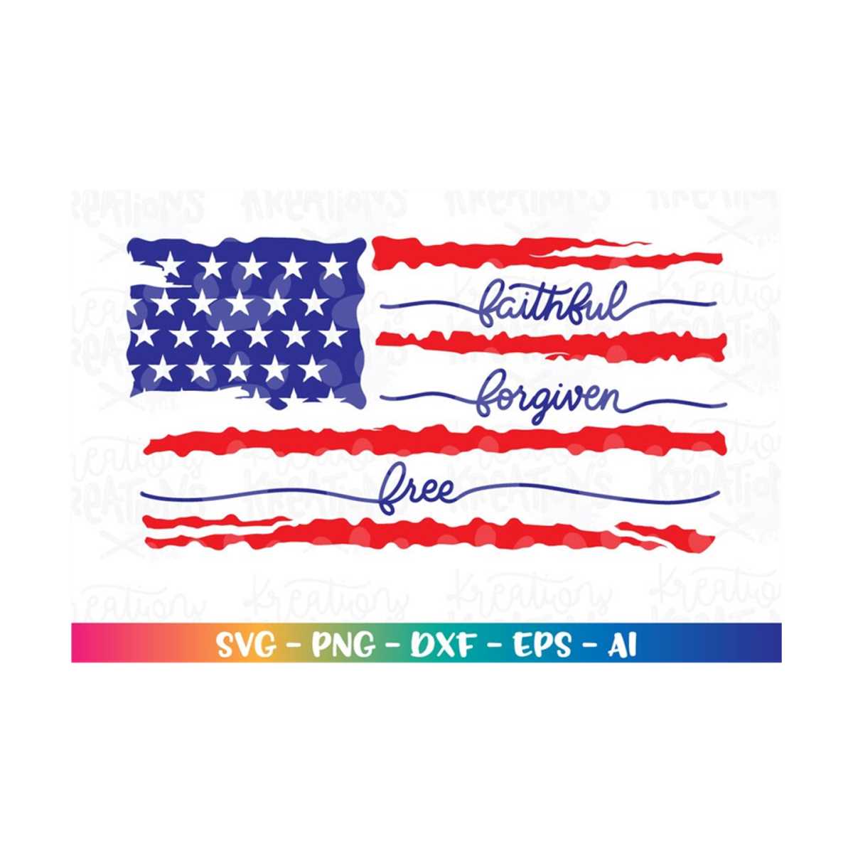 Faithful Forgiven Free svg 4th of July svg hand drawn svg me | Inspire ...