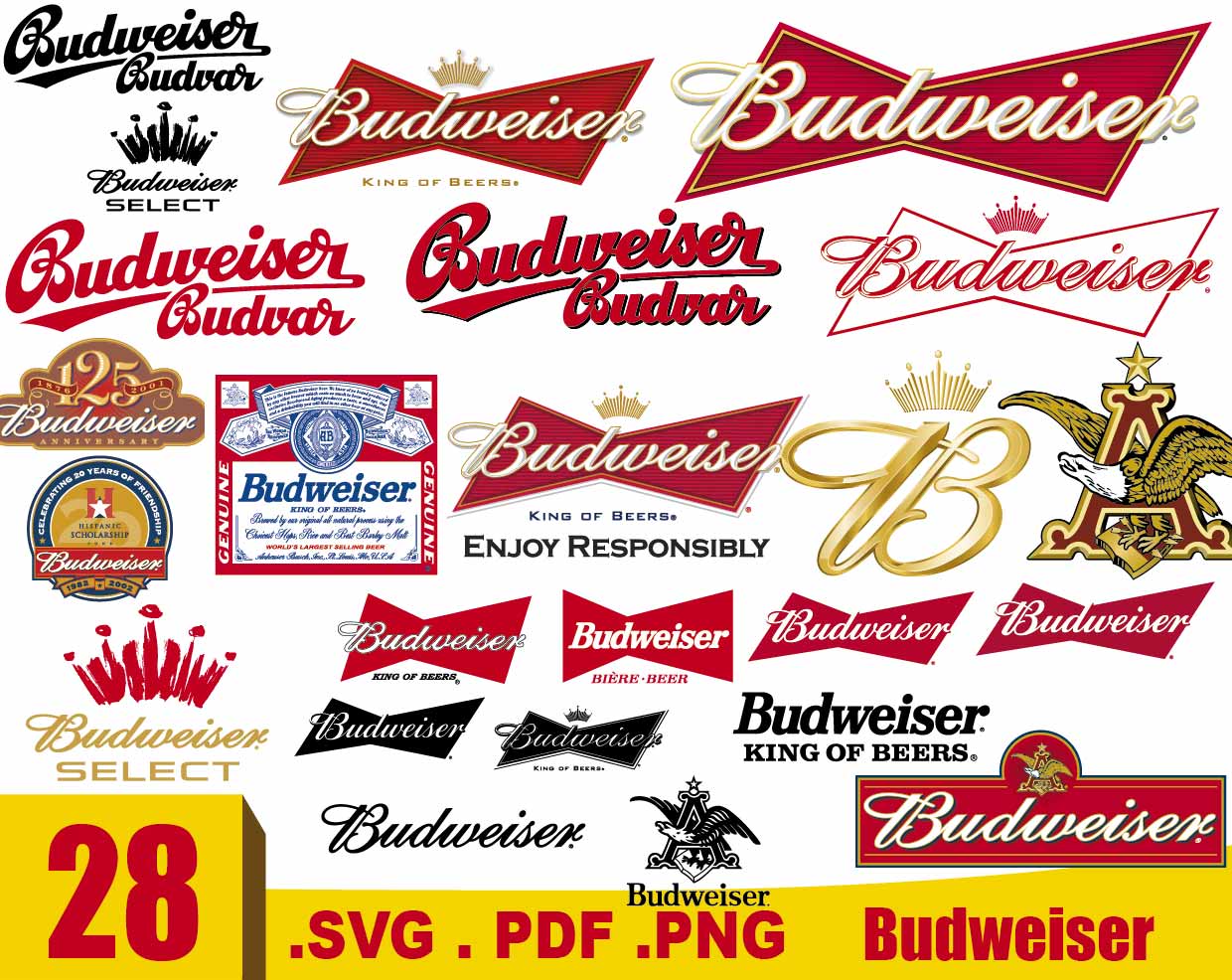 Budweiser Logo SVG Bundle, Budweiser Silhouette Beer Logo S - Inspire ...