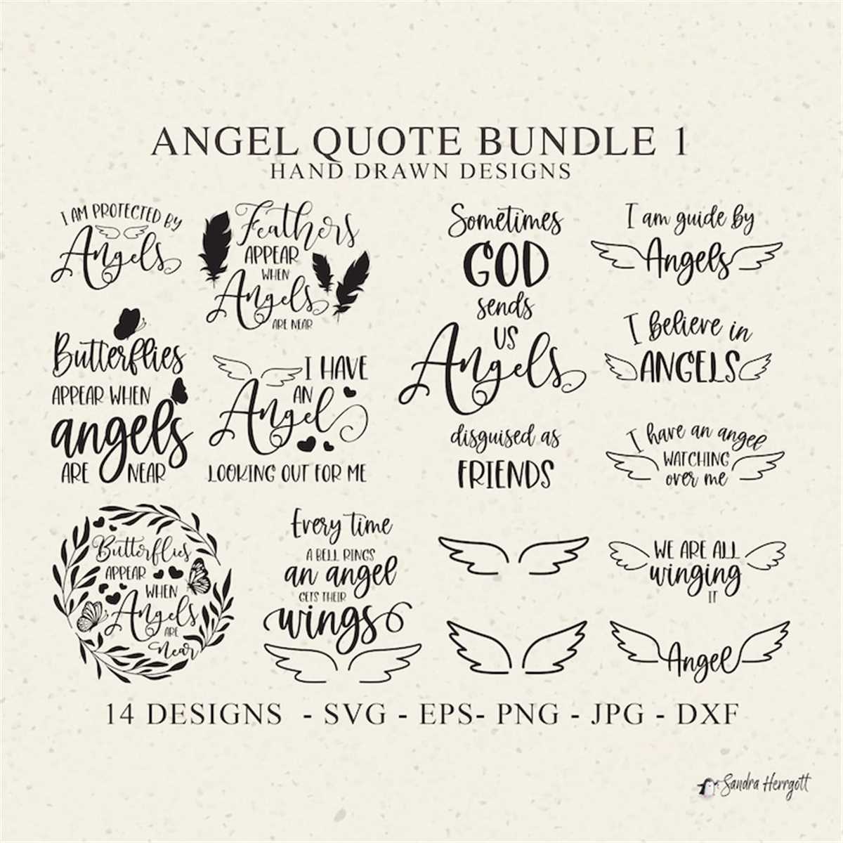Angel Quote Plotter Files Svg Dxf Png Eps Jpg Butterfly Cric | Inspire ...