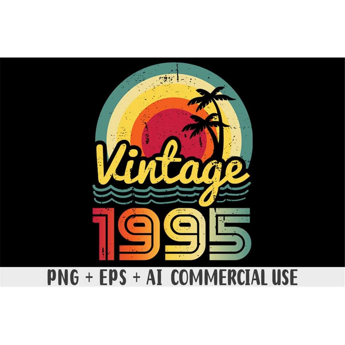 Vintage 1995 PNG Sublimation designs for shirts Circle sunse | Inspire ...