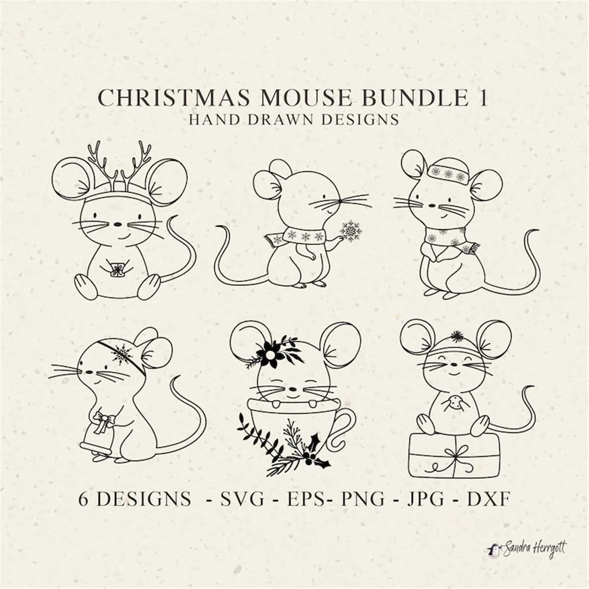 Christmas Mouse Plotter File Svg Bundle Dxf Eps Png Jpg Cute | Inspire ...