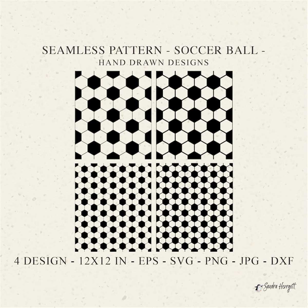 Soccer Ball Seamless Pattern Svg Dxf Png Jpg Sport Cricut Ba | Inspire ...