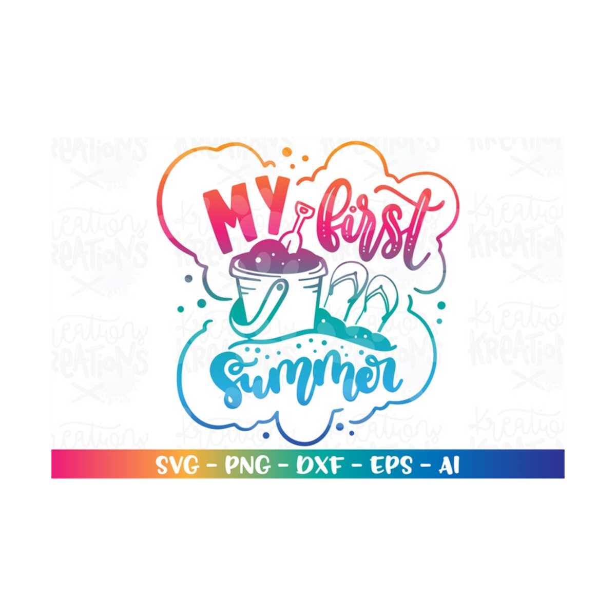 My First Summer svg Hand drawn svg sand castle summer quote | Inspire ...