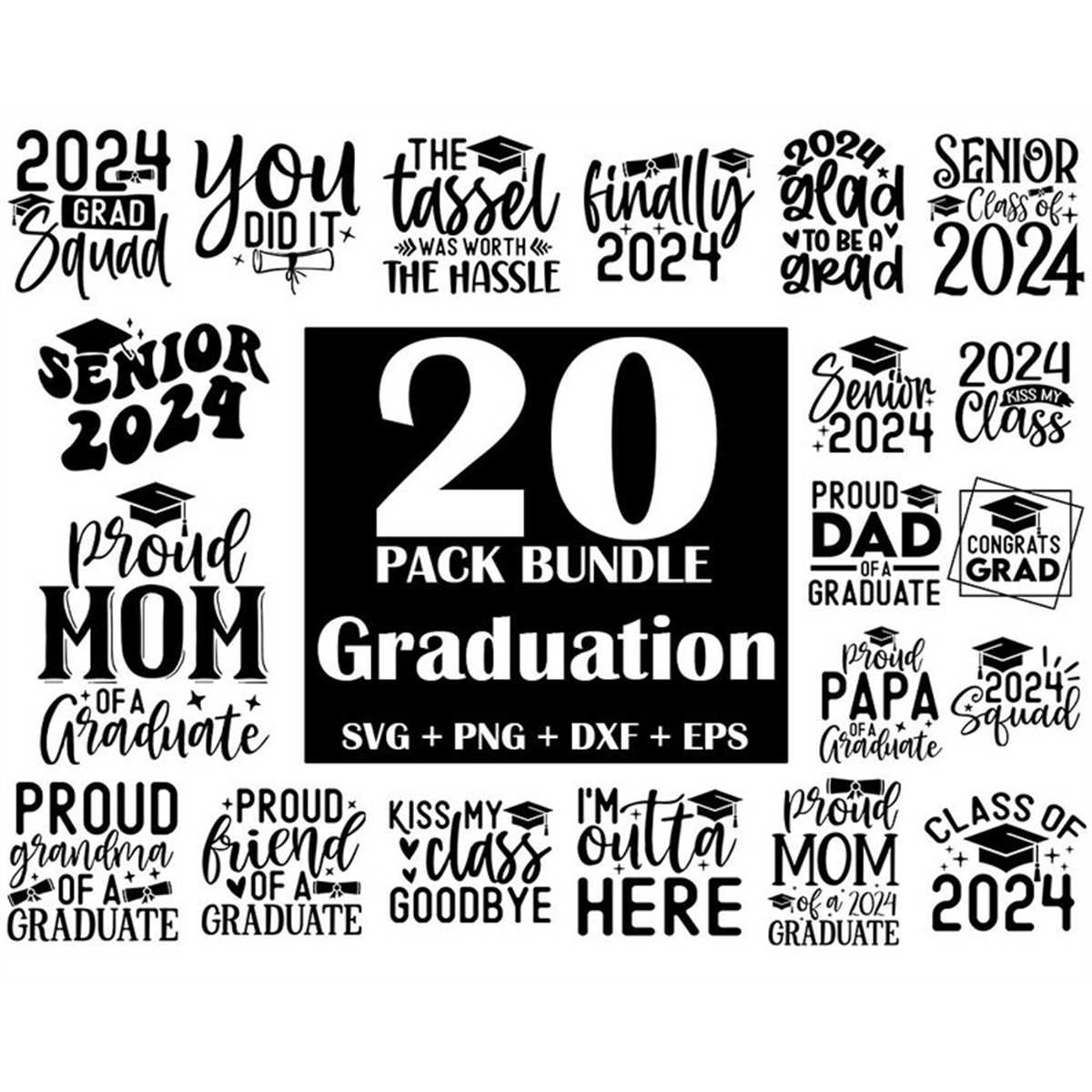 Graduation 2024 Svg Bundle, Class of 2024 Svg Bundle, Senior | Inspire ...