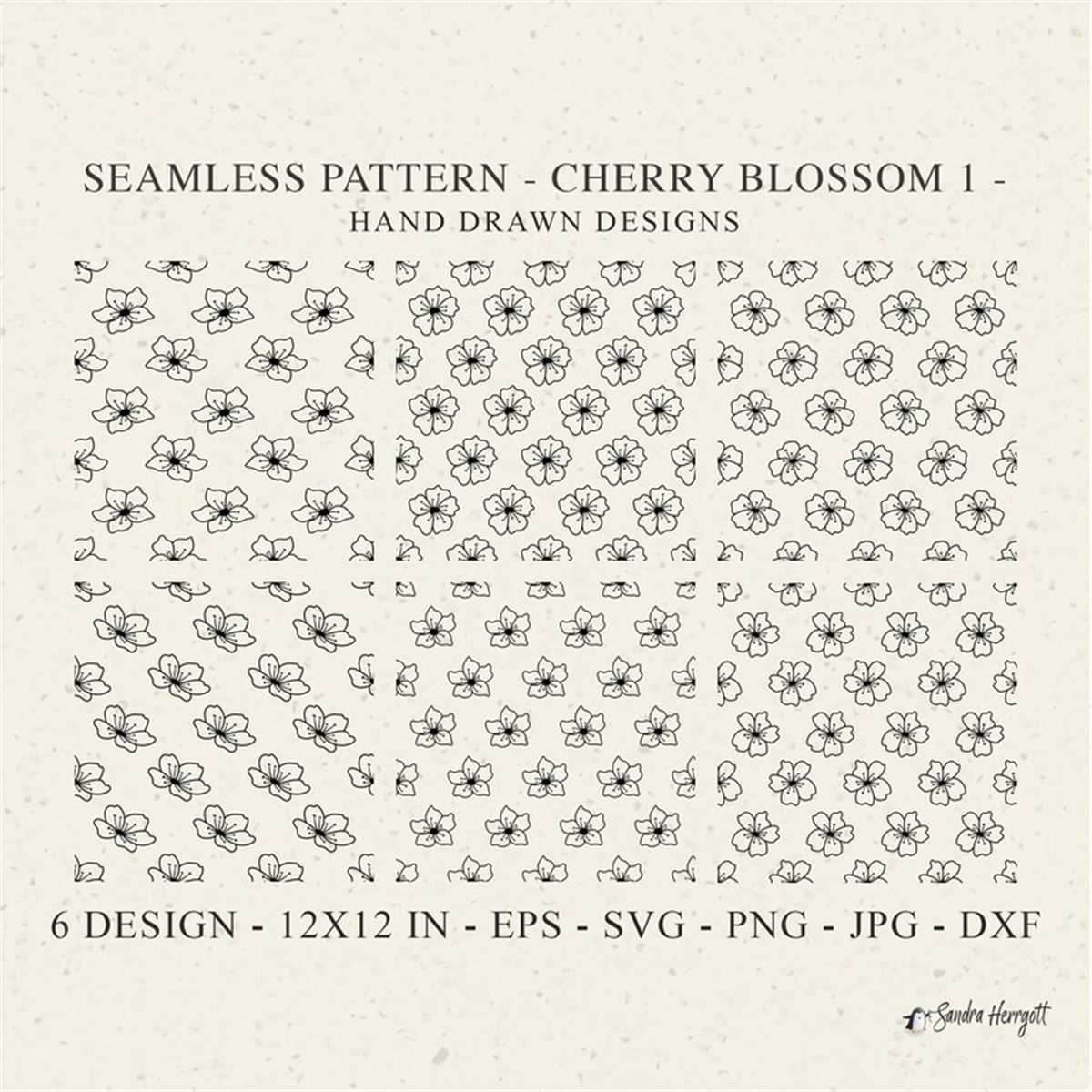 Floral Seamless Pattern Svg Dxf Png Eps Jpg Flower Cricut Ba | Inspire ...