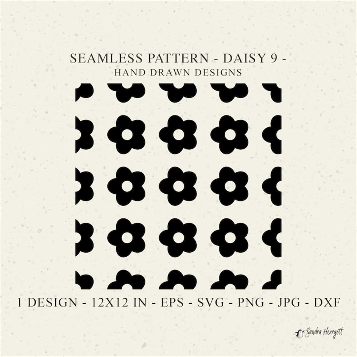 Daisy Seamless Pattern SVG DXF PNG Eps Jpg Flower Cricut Bac | Inspire ...