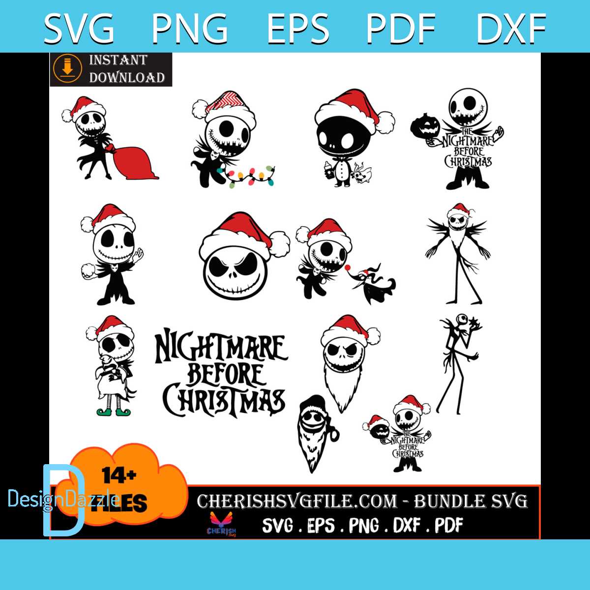 Halloween Santa Jack Bundle Svg, Jack Skellington Santa Bund | Inspire ...