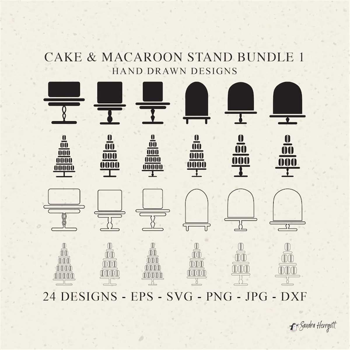 Cake & Macaroon Stand Plotter Files SVG DXF PNG Cake Tier La - Inspire ...