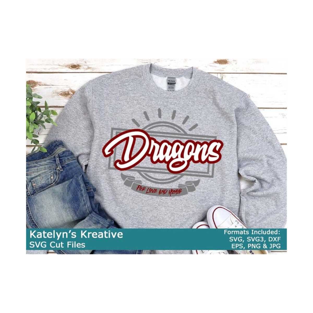 Dragons Script Rectangle SVG Files | Inspire Uplift