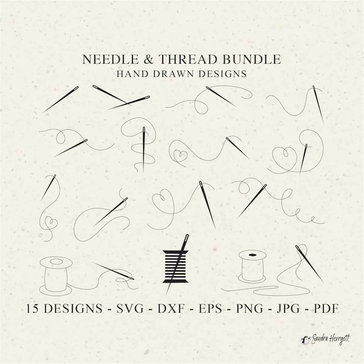 Needle and Thread Plotter Files SVG DXF PNG Eps Jpg Sowing H | Inspire ...