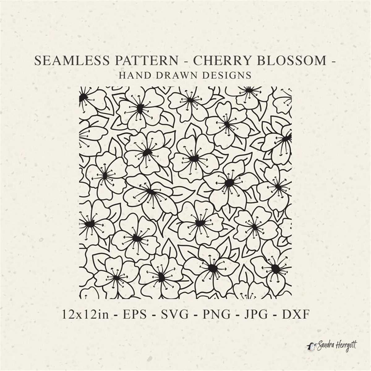 Floral Seamless Pattern SVG DXF PNG Eps Jpg Flower Cricut Ba | Inspire ...