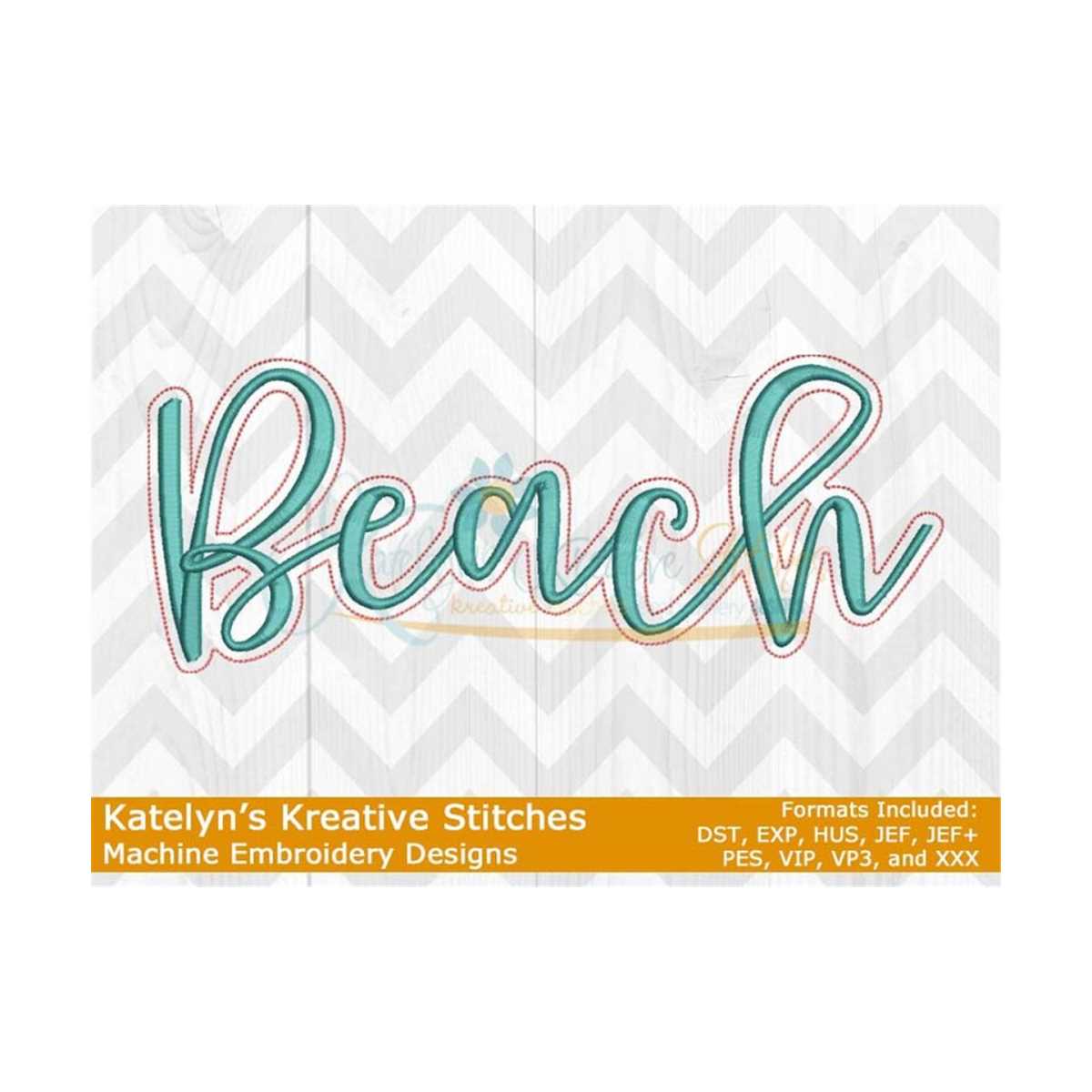 Beach Script Machine Embroidery - 2022 Series | Inspire Uplift