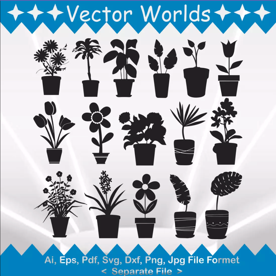 Flower In Pot svg, Flower In Pots svg, Flower, Pot, SVG, ai, | Inspire ...
