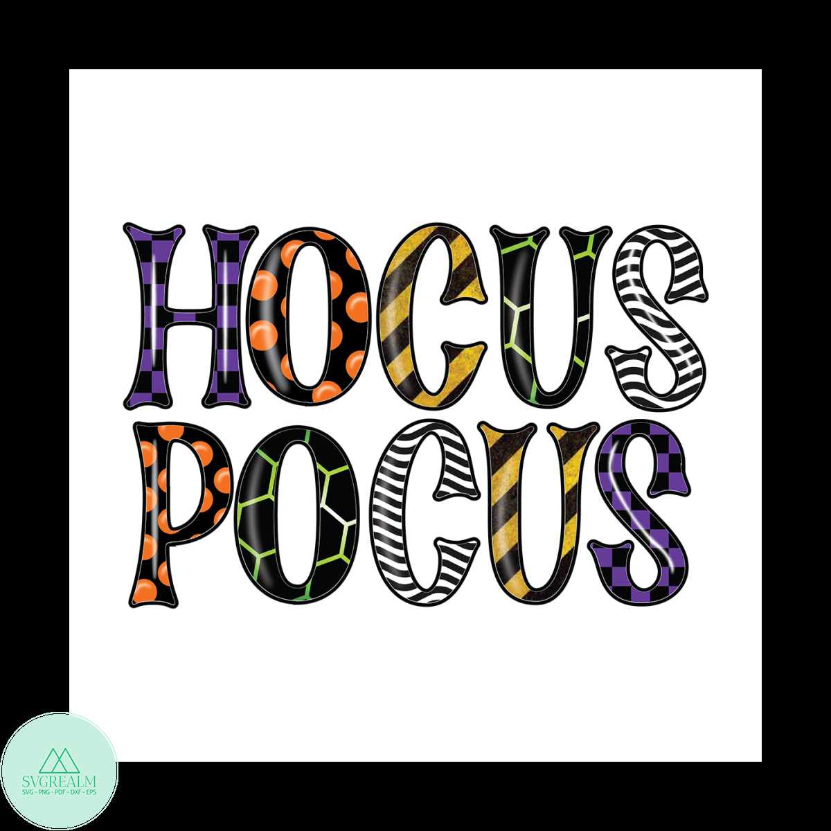 Hocus Pocus Svg, Halloween Svg, Checkered Pattern Svg, Happy | Inspire ...