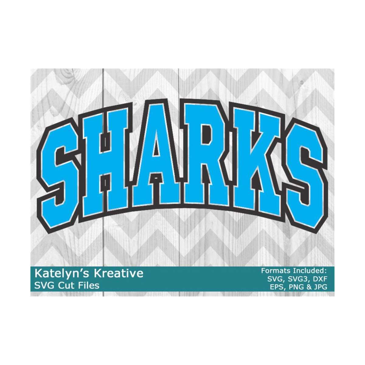 Sharks Arched SVG Files | Inspire Uplift