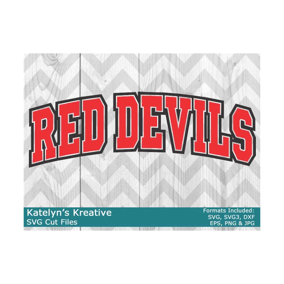 Red Devils Arched SVG Files | Inspire Uplift