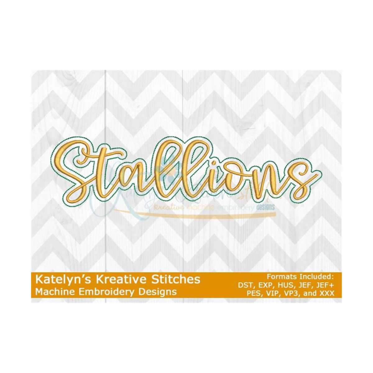 Stallions Script Machine Embroidery - 2022 Series - Inspire Uplift