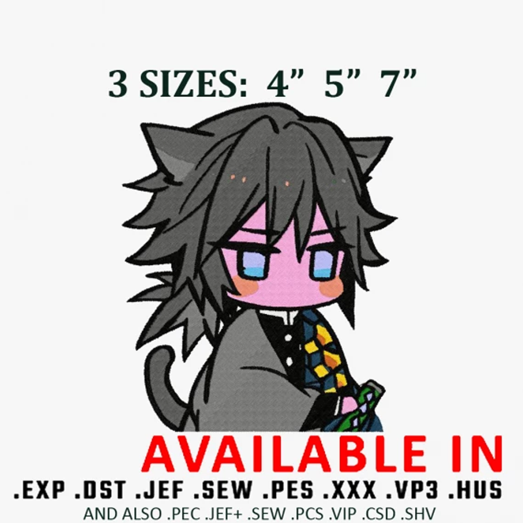 Chibi giyu embroidery design, Embroidered shirt,Anime Embroi | Inspire ...