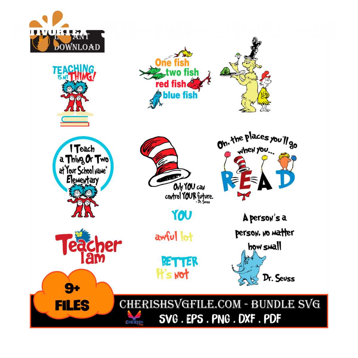 Dr Seuss Teacher Bundle Svg, 9 Files Dr Seuss Teacher Svg - Inspire Uplift