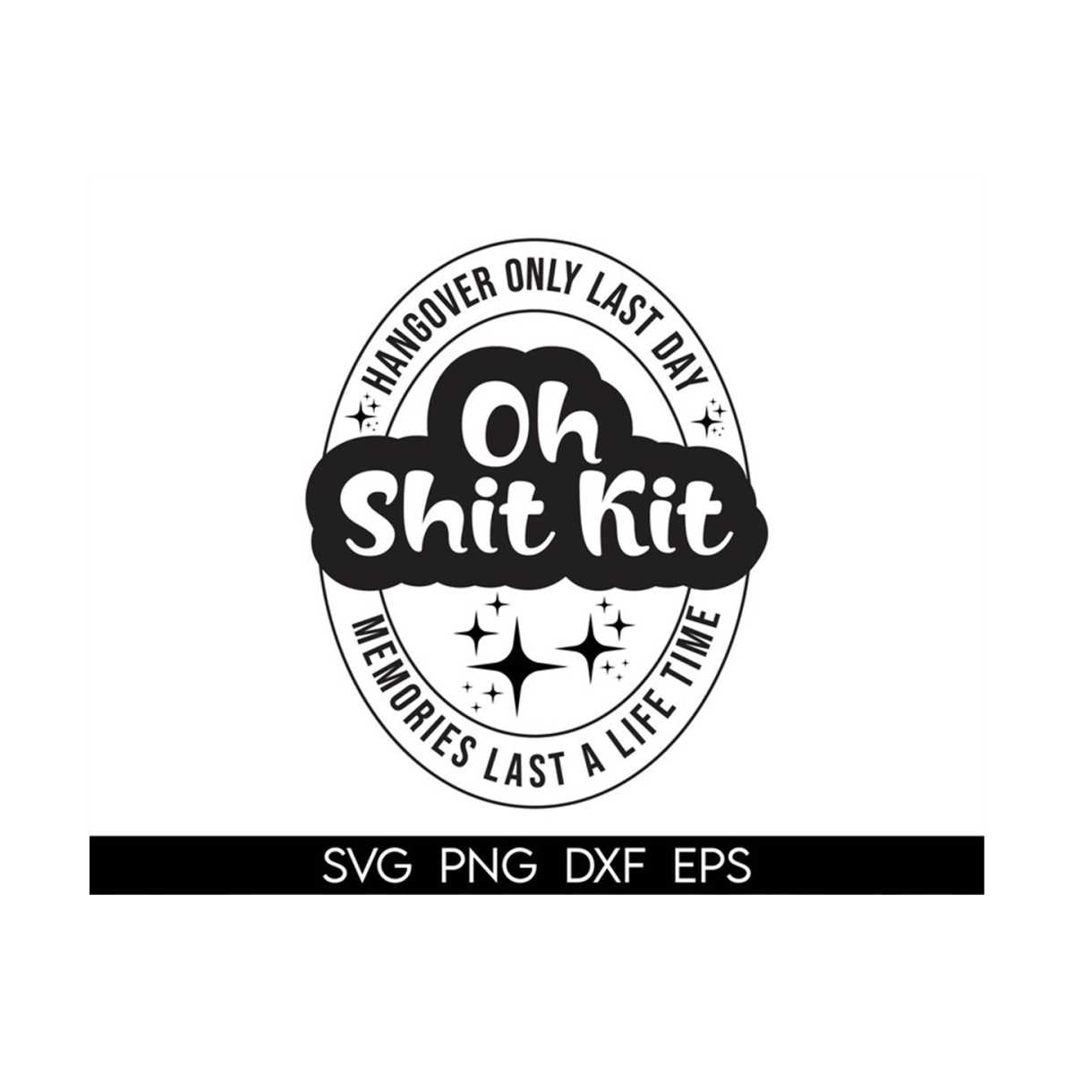 Oh Shit Kit Hangovers Last a Day SVG, Bachelorette party svg | Inspire ...
