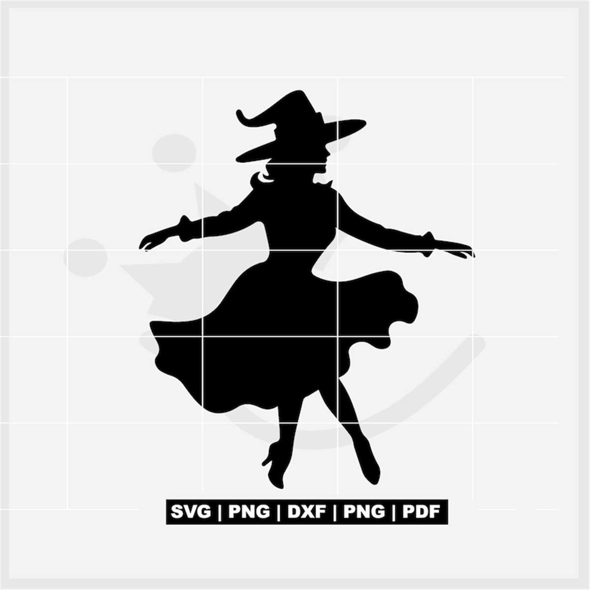 Dancing Witch svg, Happy witch svg, Witch Silhouette Svg, Da | Inspire ...