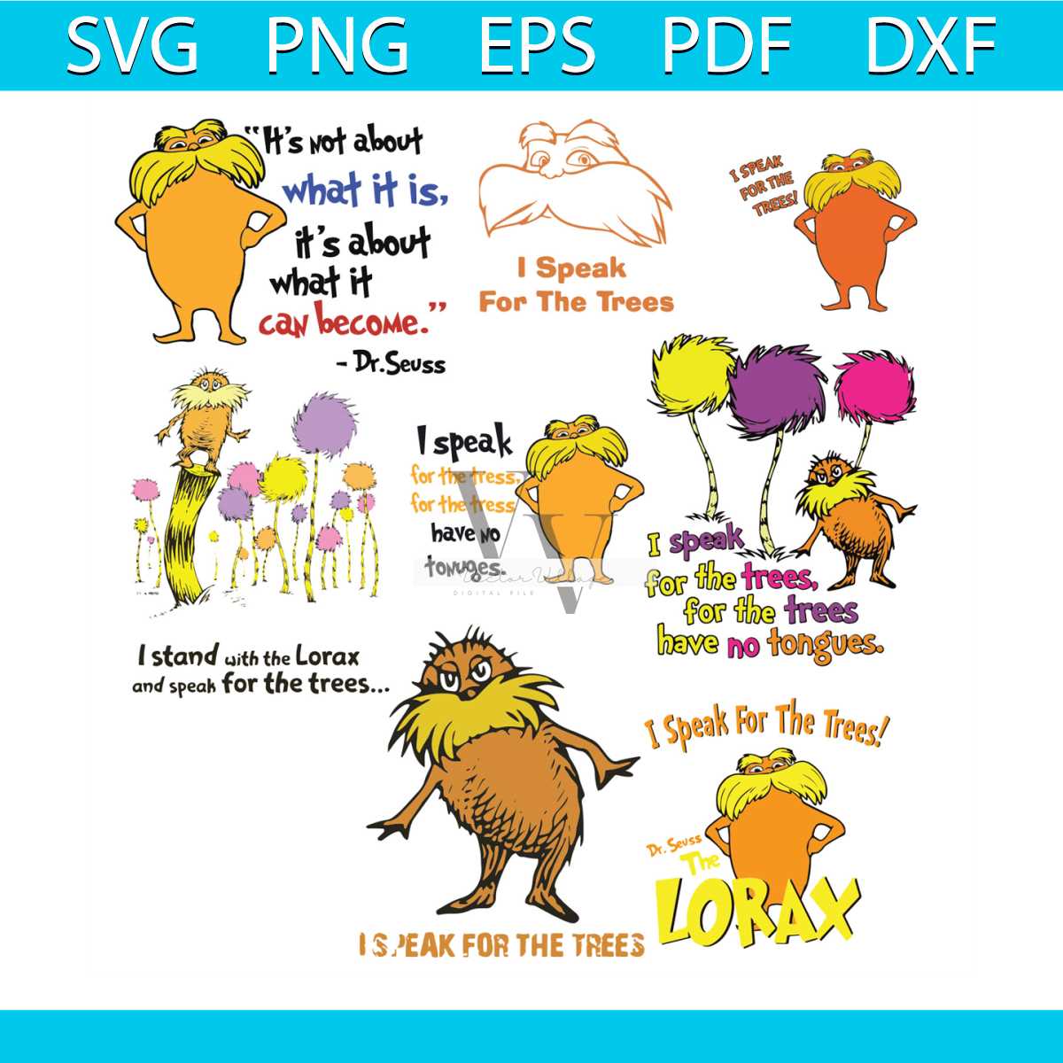 The Lorax Bundle Svg, Dr Seuss Svg, Truffula Tree Svg, Truff | Inspire ...