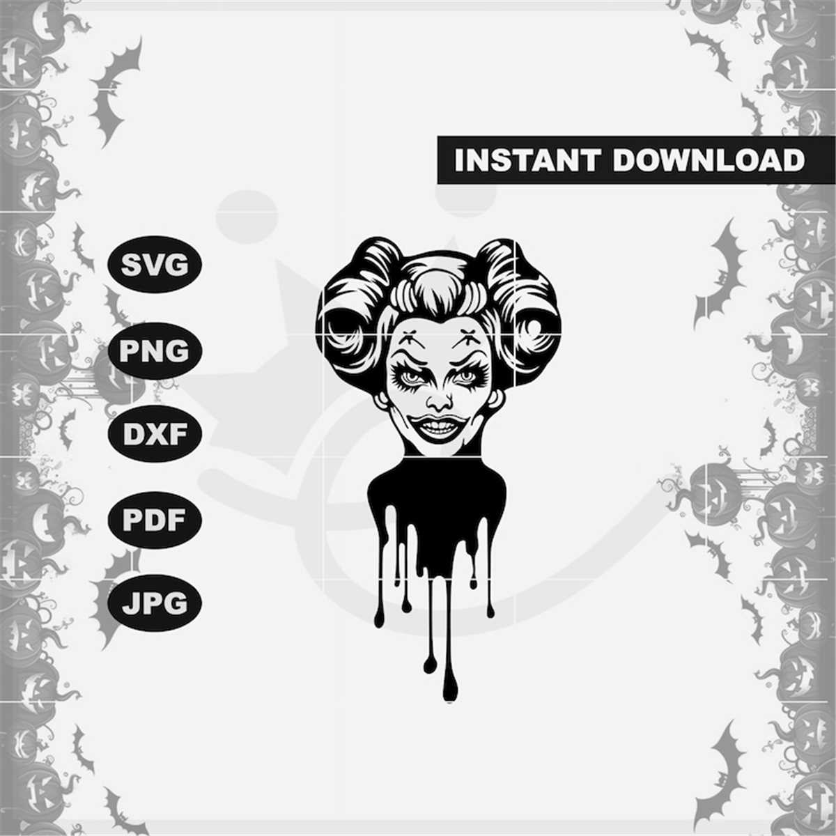 Clown Girl for Halloween SVG, Woman Clown drip Svg, spooky b | Inspire ...