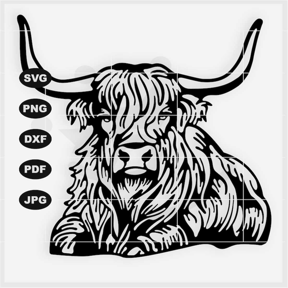 Highland Cow SVG, cow svg, Farm Svg, Higland Cow on the gras | Inspire ...