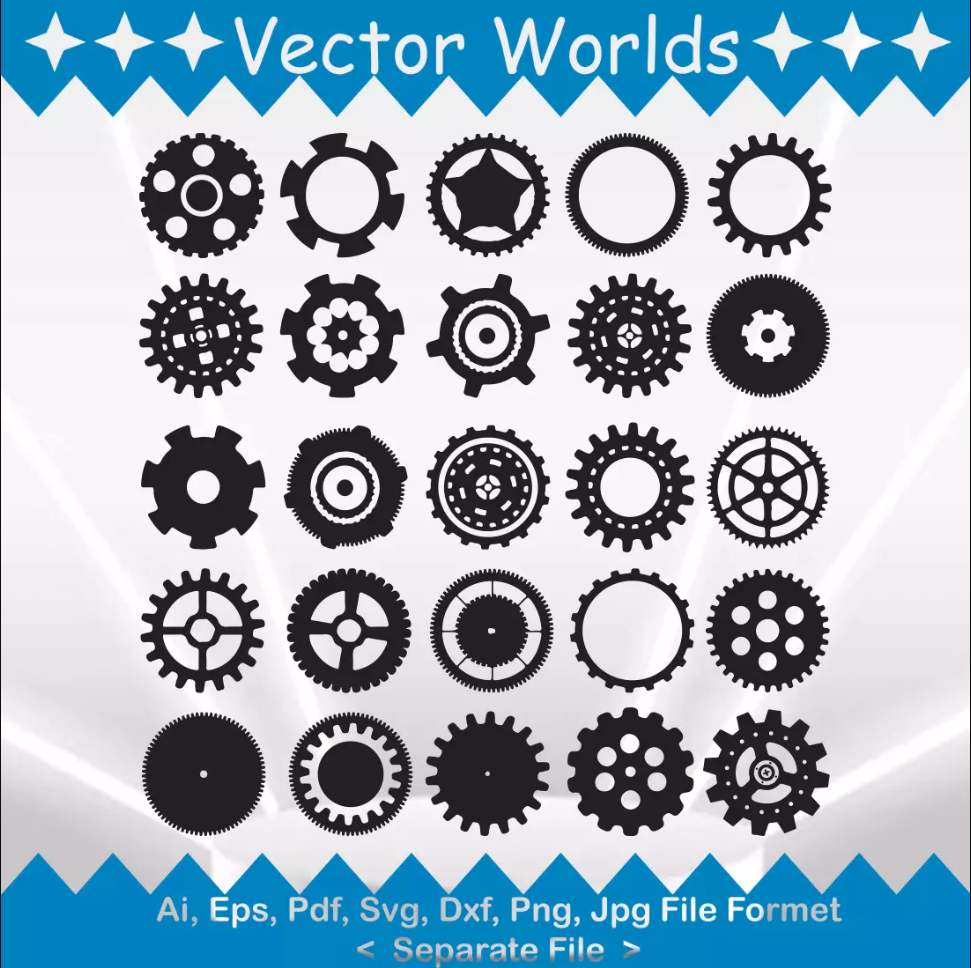 Gears svg, Gear SVG, Car, Cycle, SVG, ai, pdf, eps, svg, dxf | Inspire ...