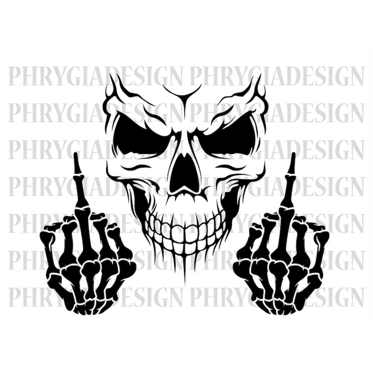 Skull Middle Finger Svg , Skull Svg , Skeleton Svg , Skull C | Inspire ...