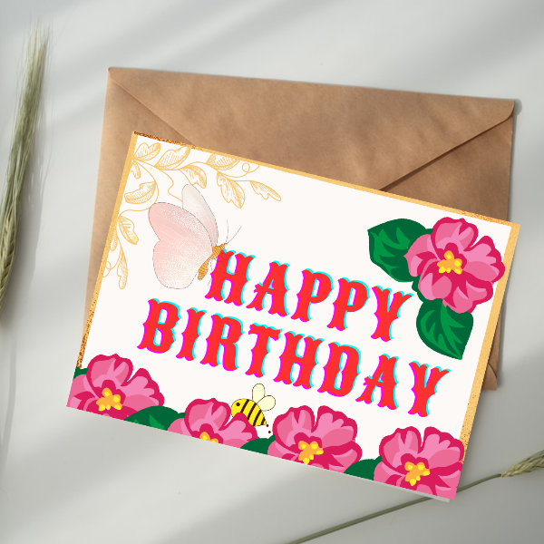 Foldable Digital Birthday Card with Happy Birthday Wishes, B - Inspire ...