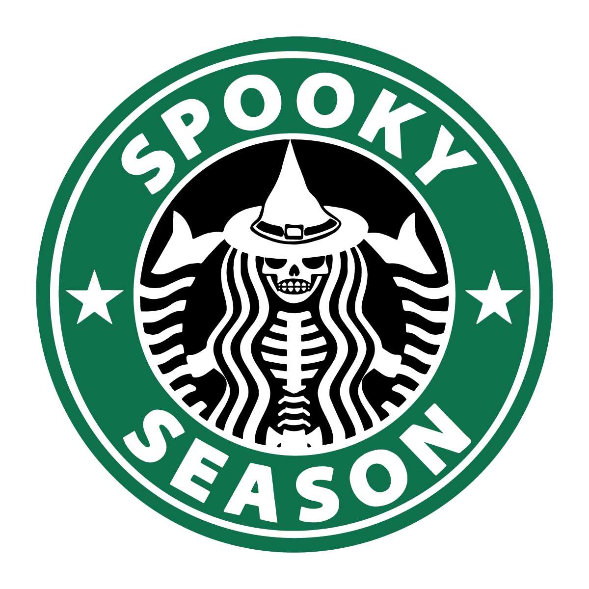 Spooky Season Starbucks Logo SVG, Halloween Skeleton SVG | Inspire Uplift