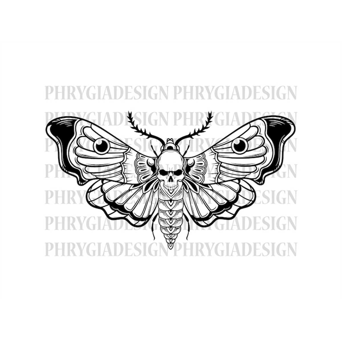 Death Head Moth Geo Svg , Deaths Head Hawkmoth , Skull Moth | Inspire Uplift