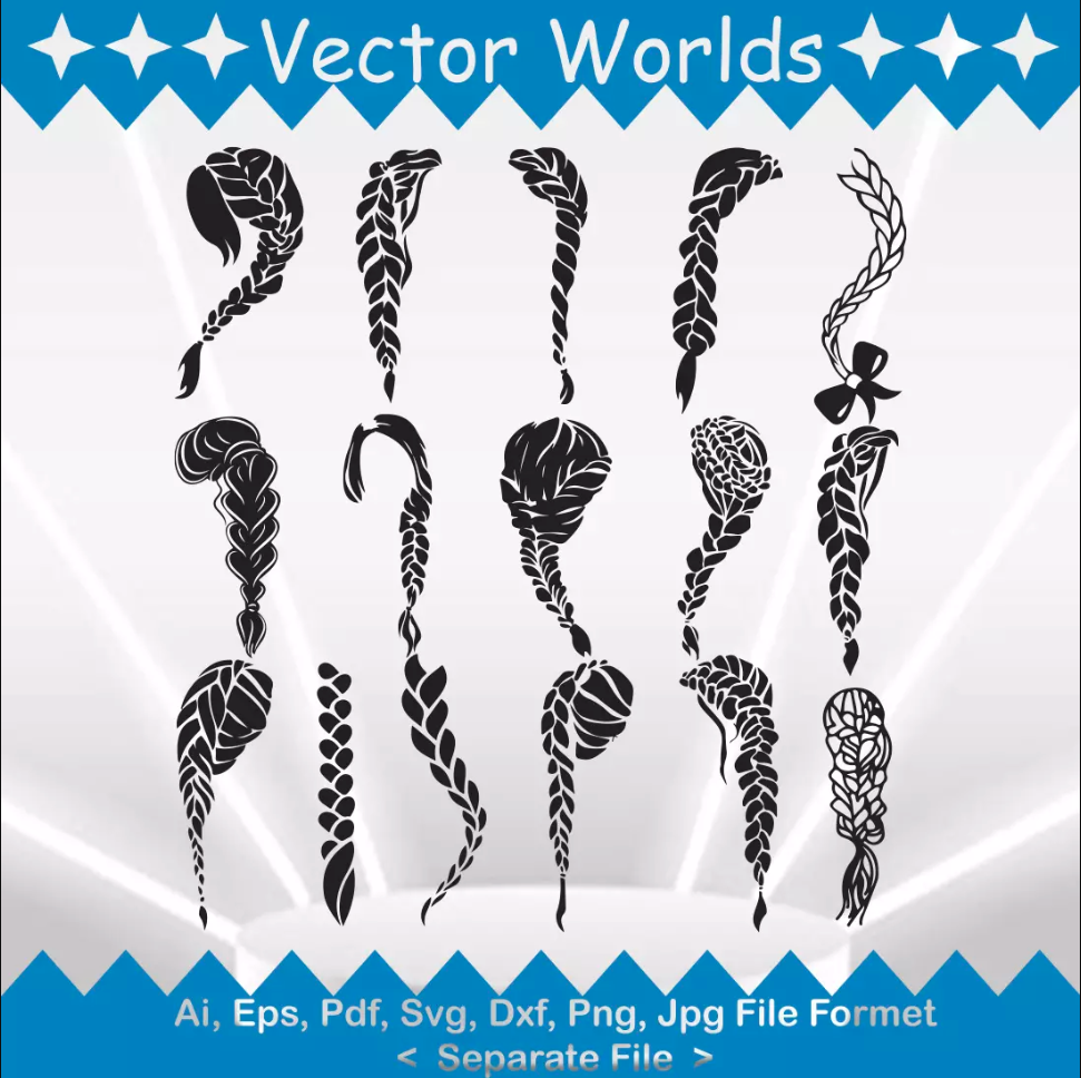 Hair Braided svg, Hair Braided svg, Man, Woman, SVG, ai, pdf - Inspire ...