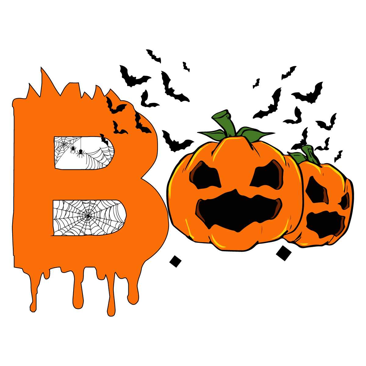 Boo Pumpkin Dripping Spider Halloween Bat Logo SVG | Inspire Uplift