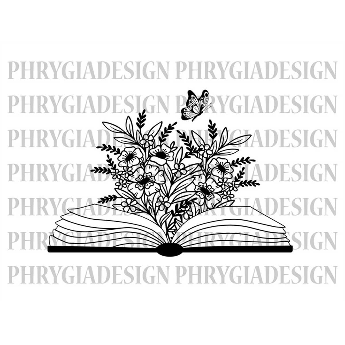 Floral Book Svg , Book Svg , Book With Flowers Svg , Readin - Inspire ...