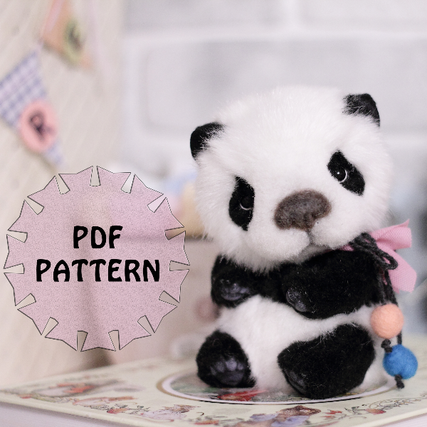 Pattern panda teddy, sewing panda bear Teddy 5"9(15 cm.) | Inspire Uplift