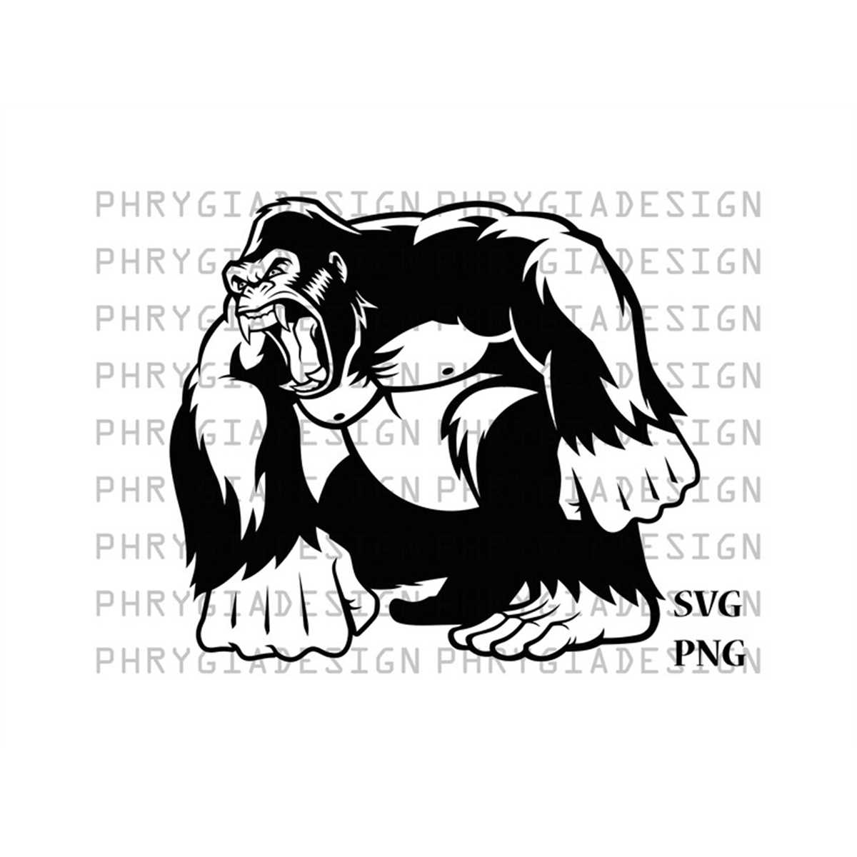 Gorilla Svg Png , Angry Gorilla Svg , Gorilla Vector , Goril | Inspire ...