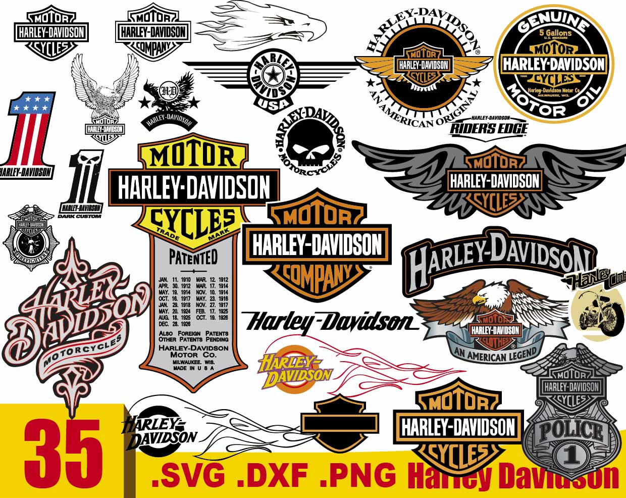 Harley Davidson Svg Bundle, Harley Motorcycle SVG Bundle Log - Inspire ...