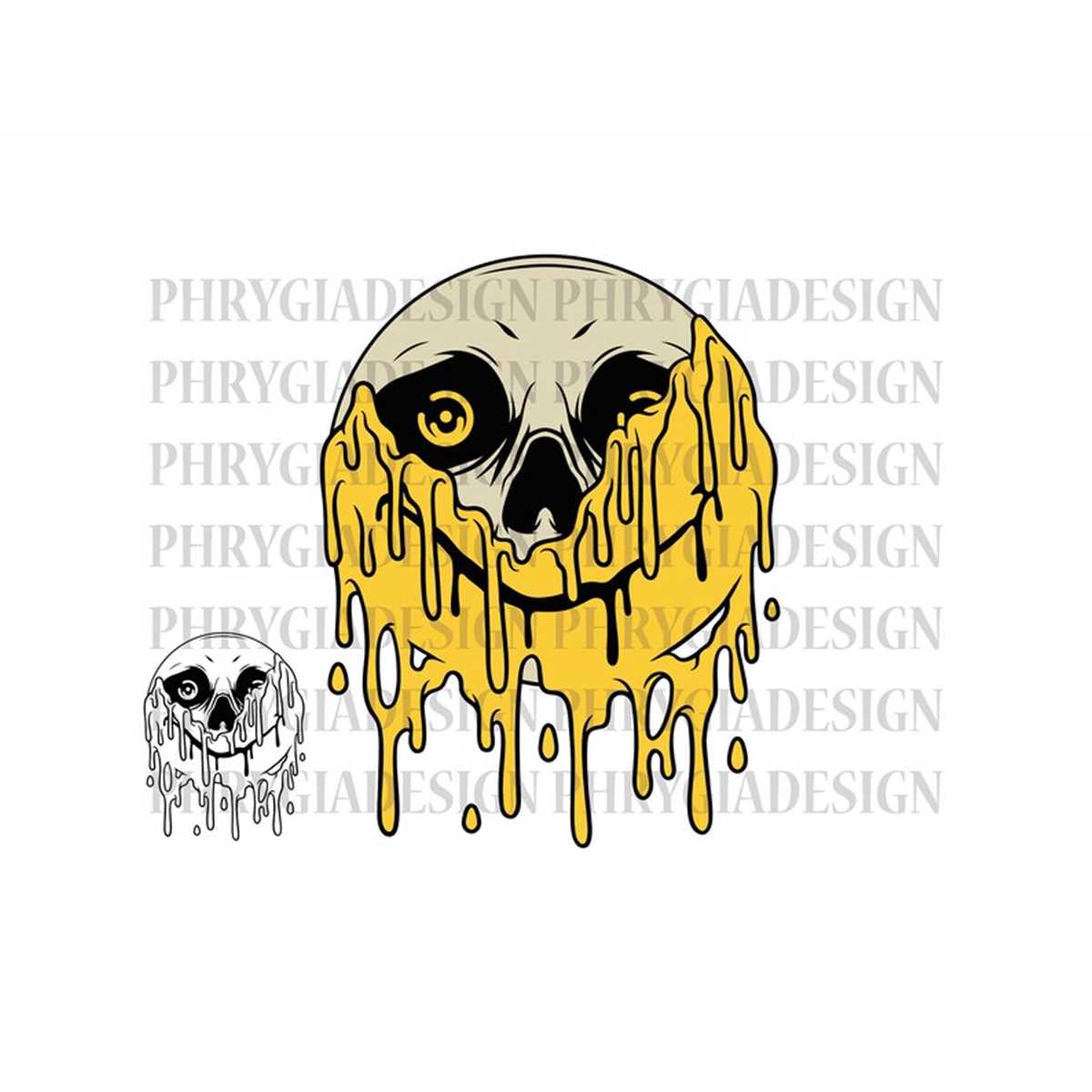 Melting Smiley Skull Svg , Smiley Skull Svg , Smiley Face Sk | Inspire ...