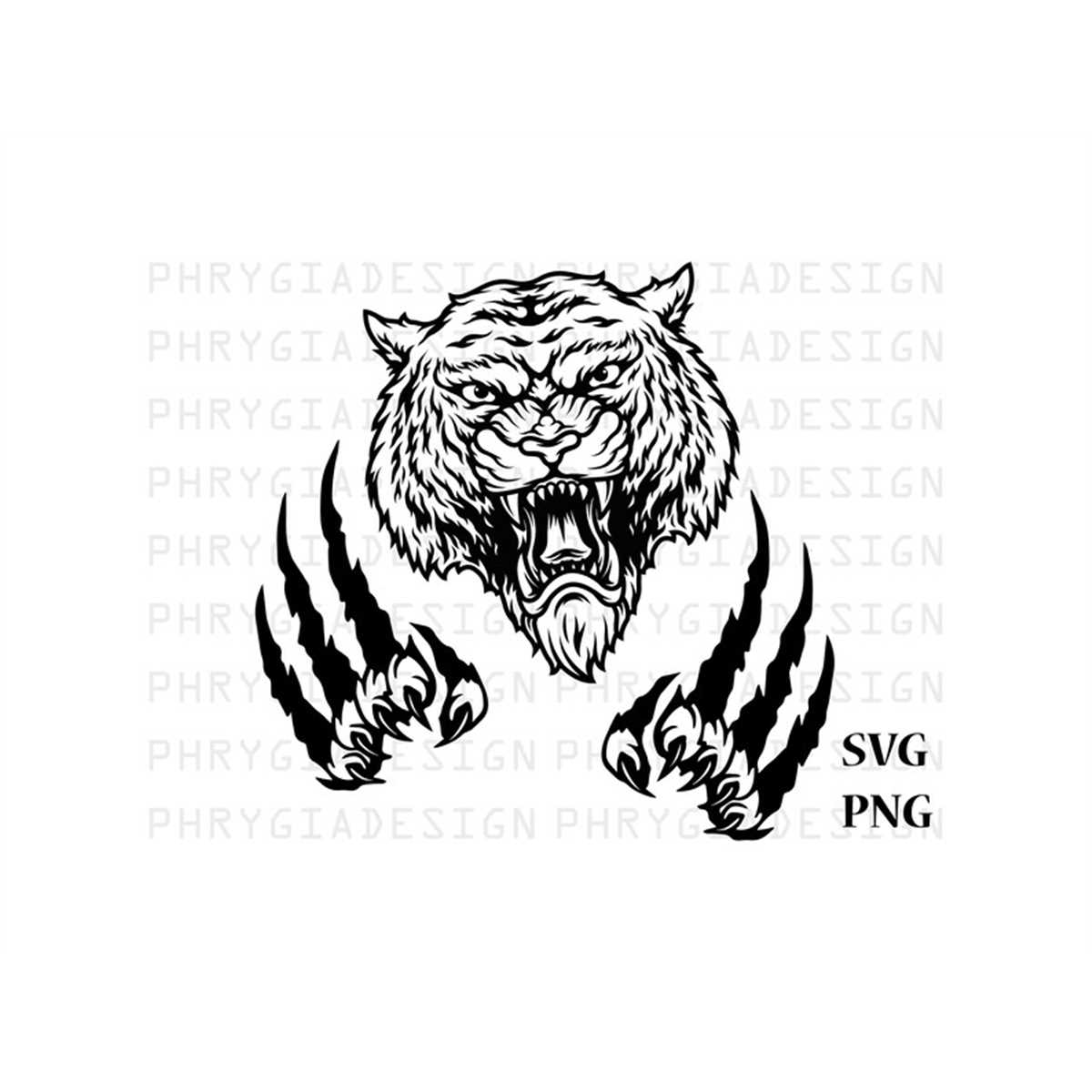Fierce Tiger Scratch Svg Png , Wild Animal Face , Tiger Clip | Inspire ...