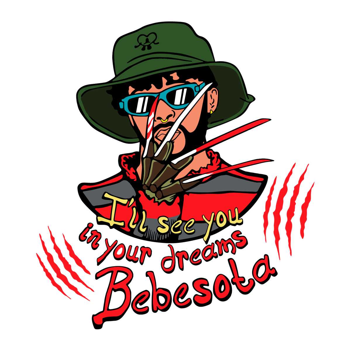 Bad Bunny Freddy Krueger Halloween Logo SVG | Inspire Uplift