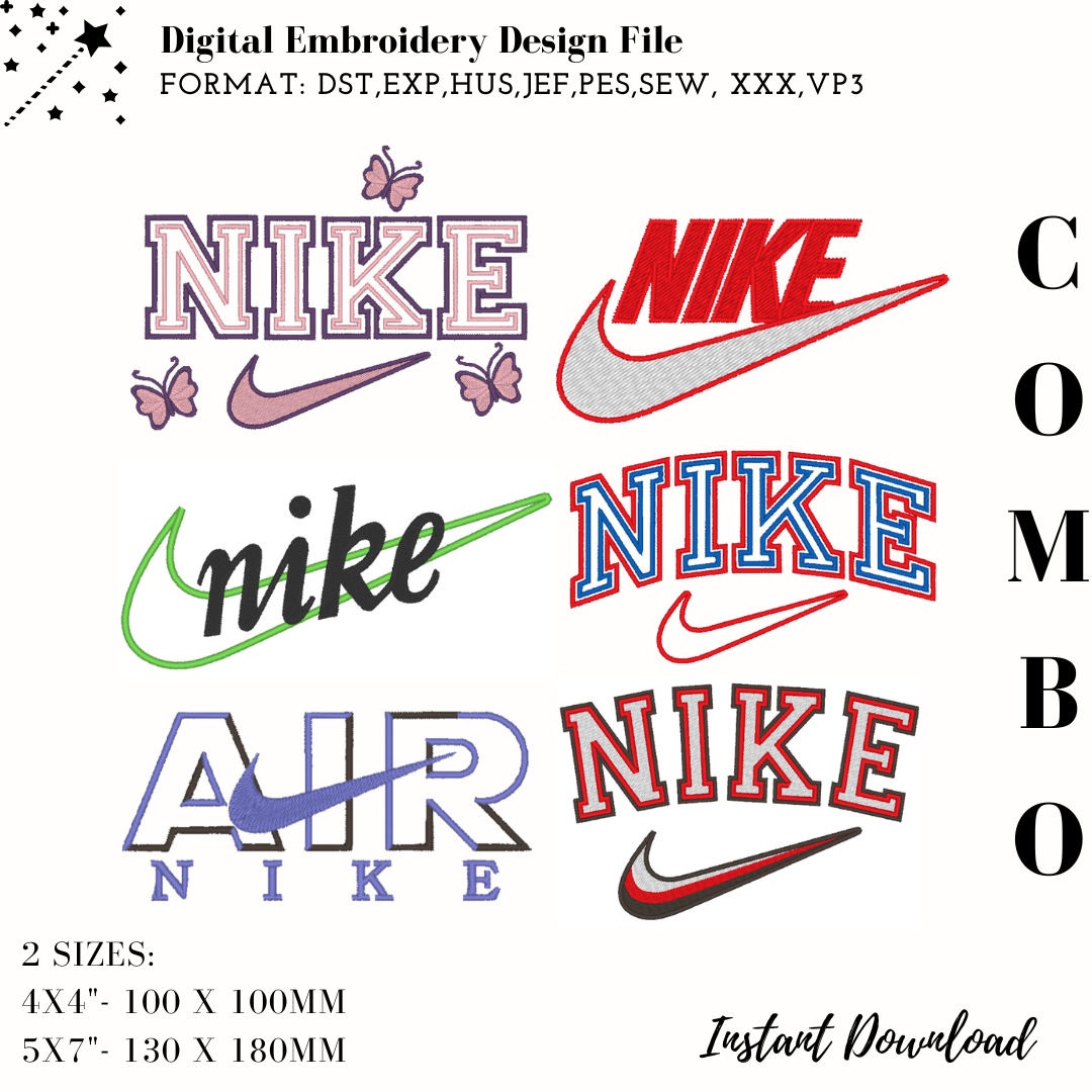Nike Combo embroidery machine design file. instant Download | Inspire Uplift