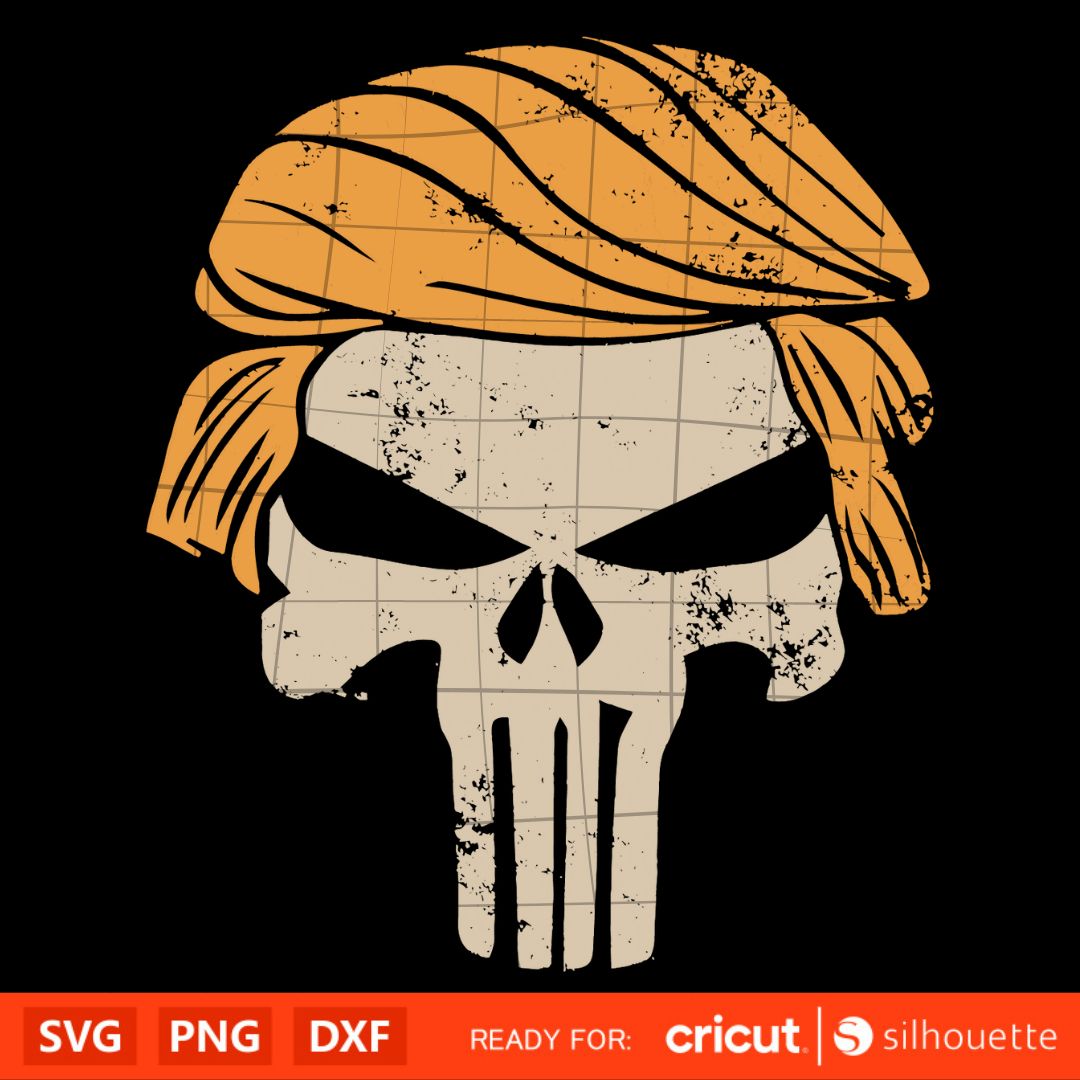 Donald Trump Punisher Skull Svg, Trump Merica Svg, Silhouett | Inspire ...